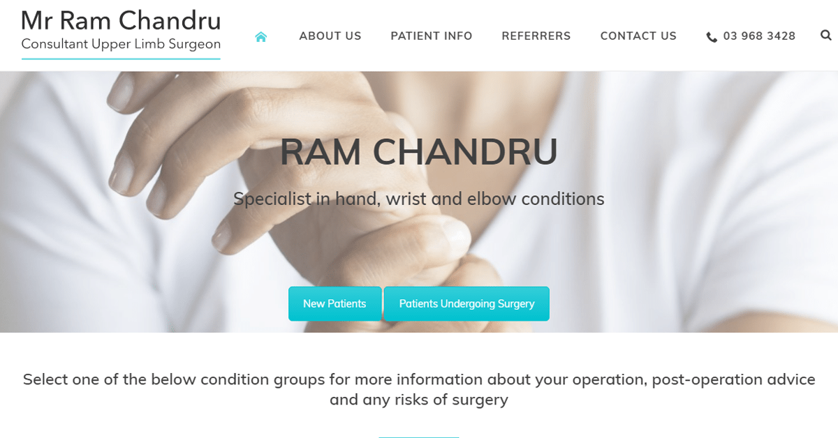 Ram Chandru - Specialist in hand, wrist and elbow conditions